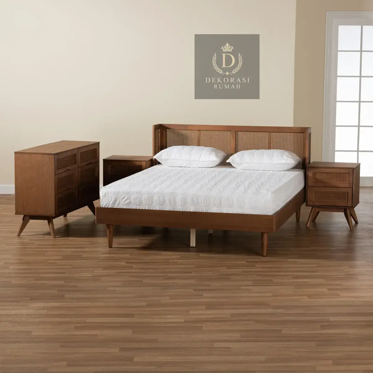 Set Kamar Tidur Minimalis Rina - Dekorasi Rumah Jati
